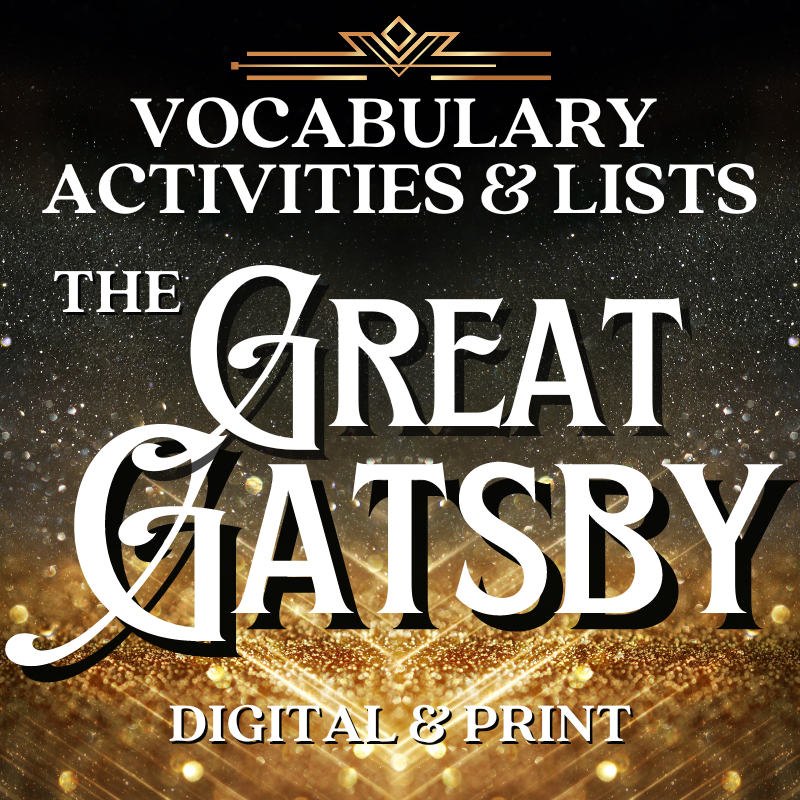 The Great Gatsby Vocabulary Activities, Plus Vocabulary & Allusions Li ...