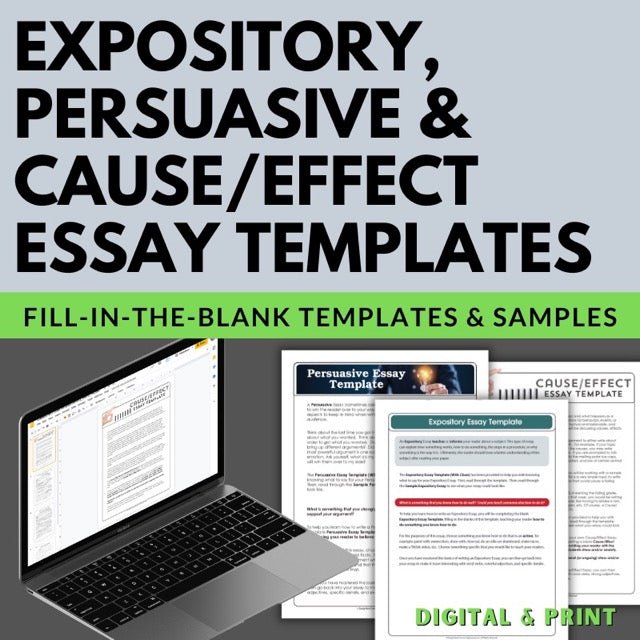 Expository, Persuasive, Cause/Effect Essay Templates – Simply Novel