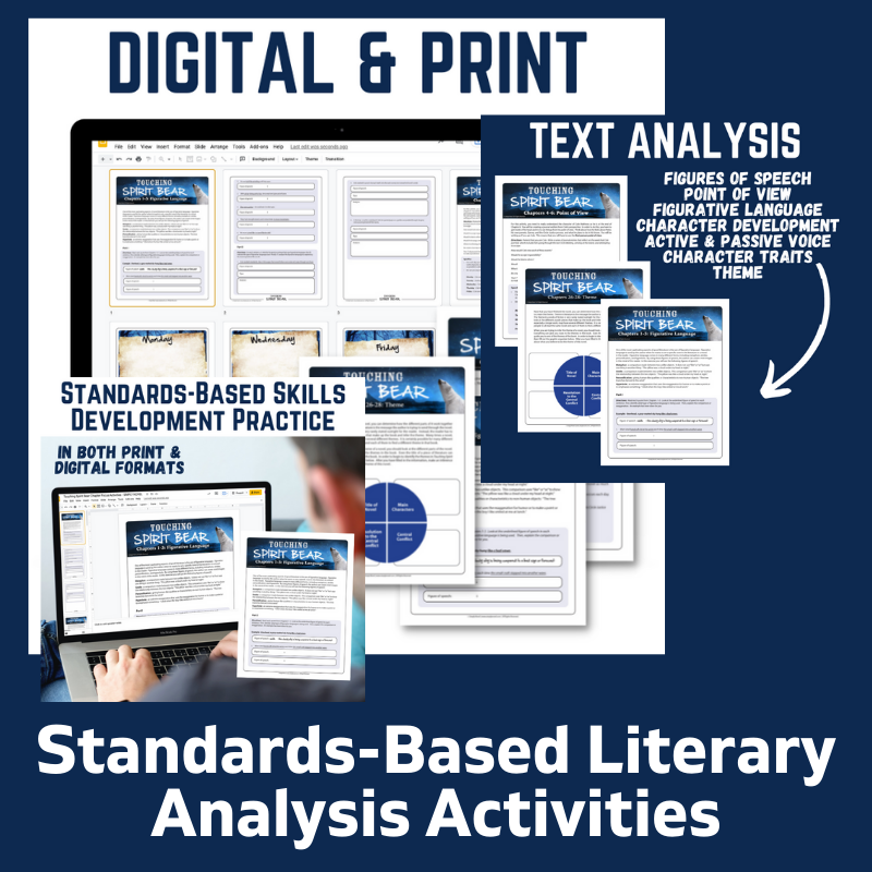 Touching Spirit Bear Novel Study Unit 300 Page No-Prep BUNDLE - Print ...