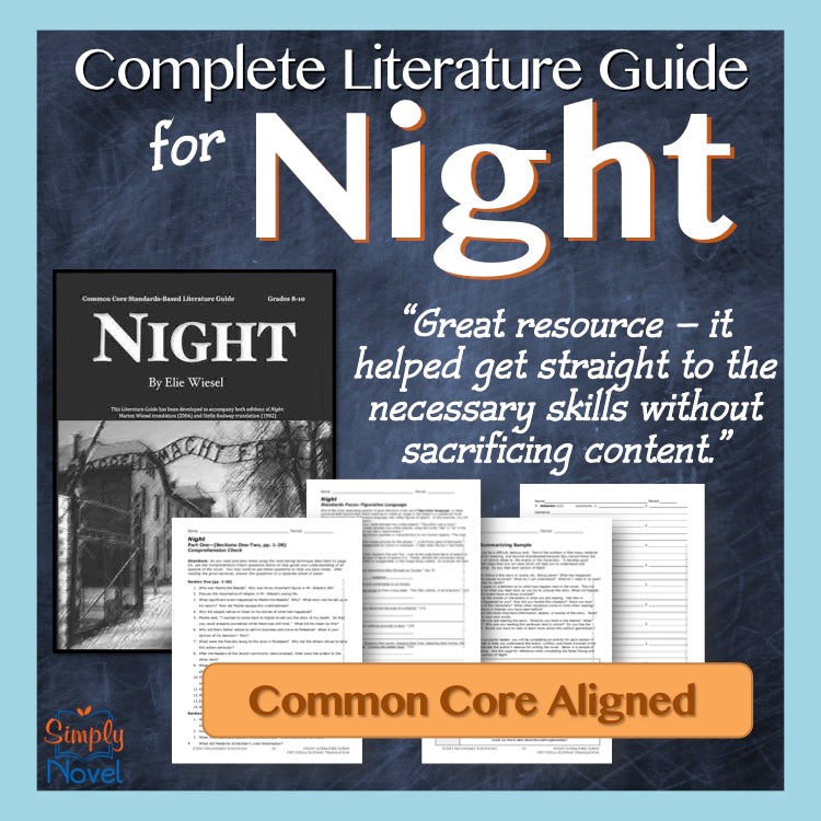 Night by Elie Wiesel Novel Lessons, Activities, Teacher Unit PACKET ...