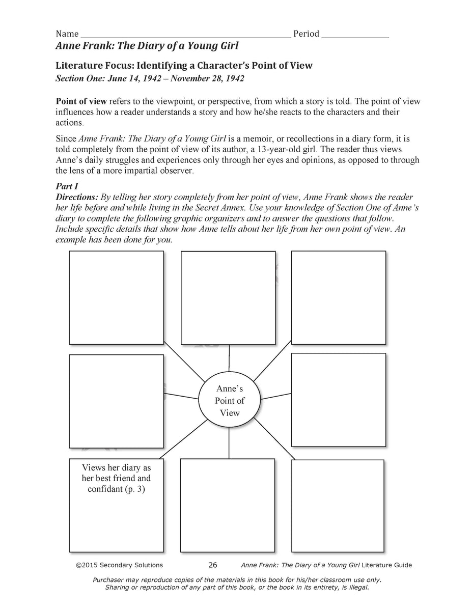 Anne Frank Diary of a Young Girl Novel Teaching PACKET | DISTANCE LEAR ...