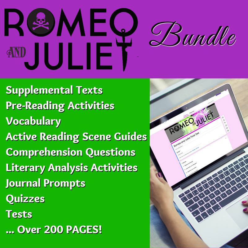 Romeo and Juliet Unit - Complete Teaching Resource BUNDLE in Digital a ...