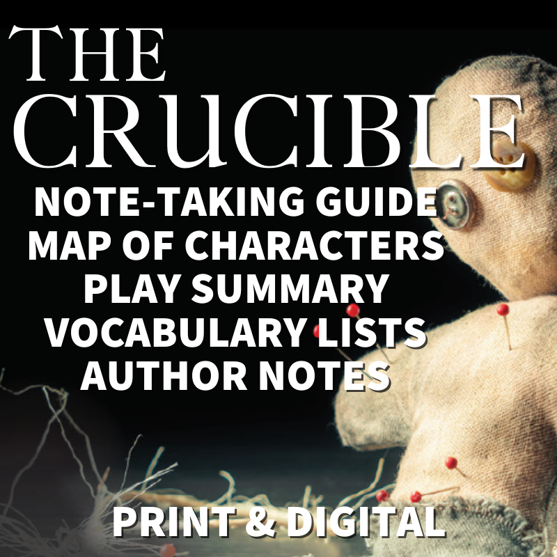 The Crucible Unit Teaching Guide - Notes, Vocabulary, Study Guide, Cha ...