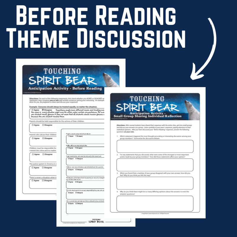 Touching Spirit Bear Novel Study - Reading Reflection & Theme Discussi ...