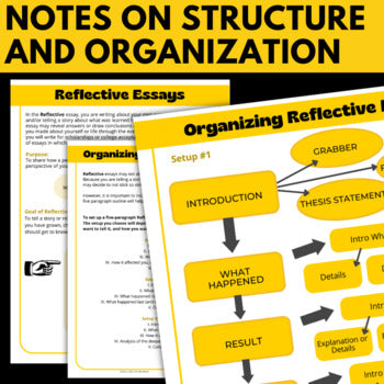 Reflective Essay Writing Unit - Lesson Handouts, Graphic Organizers, E ...