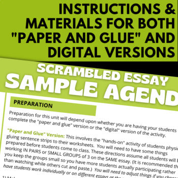 Scrambled Essay Activities - Essay Structure and Organization Practice ...