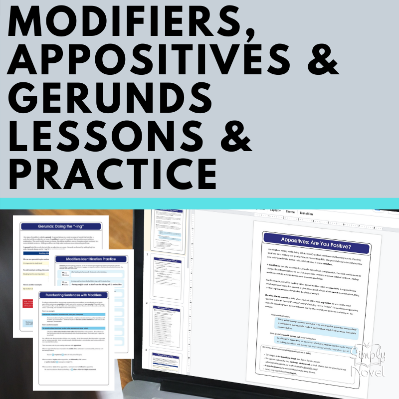 Modifiers, Appositives, Gerunds, Present Participles Lesson Handouts ...